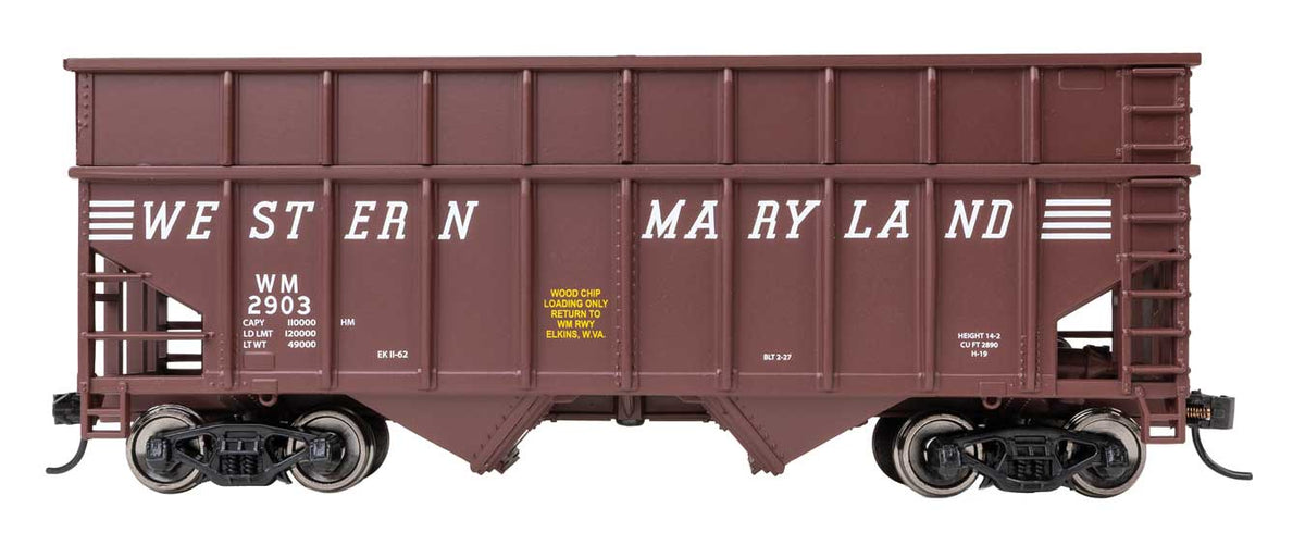 WalthersMainline HO 36' Wood Chip Hopper - Ready to Run -- Western Mar ...