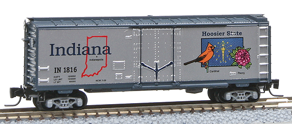 Micro-Trains 50-State Car Series - 40' Plug-Door Boxcar -- Indiana #18 ...