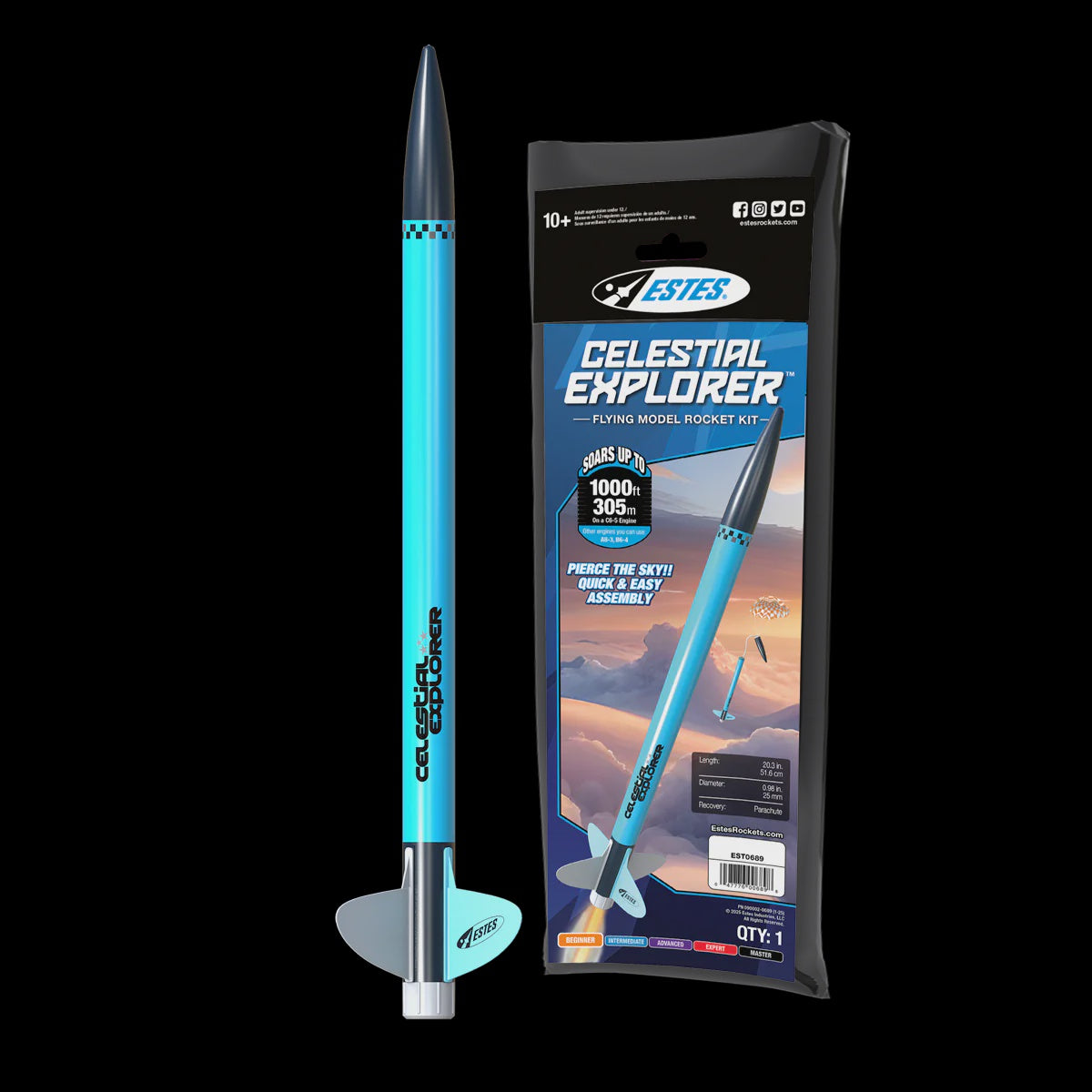 Estes 00689 Celestial Explorer Model Rocket Kit - Beginner – Hiawatha ...