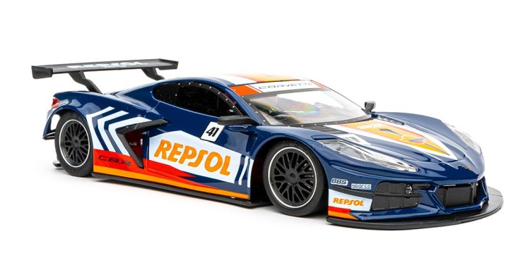 NSR0441AW Corvette C8.R #41 Repsol Livery Blue – Hiawatha Hobbies LLC