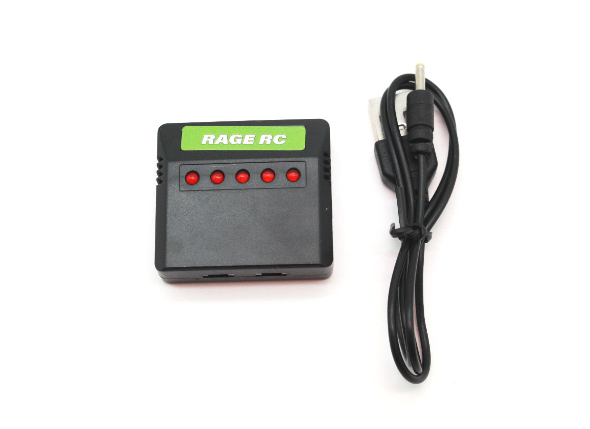 Rage RC 5-Port 1S USB Micro Charger; Micro Warbirds, Super Cub MX4, Sp ...