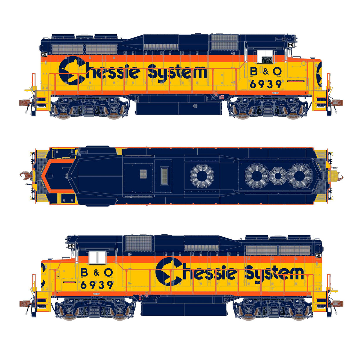 Rivet Counter HO Scale EMD GP30M, Chessie System/B&O / 6939 / DC/DCC R ...