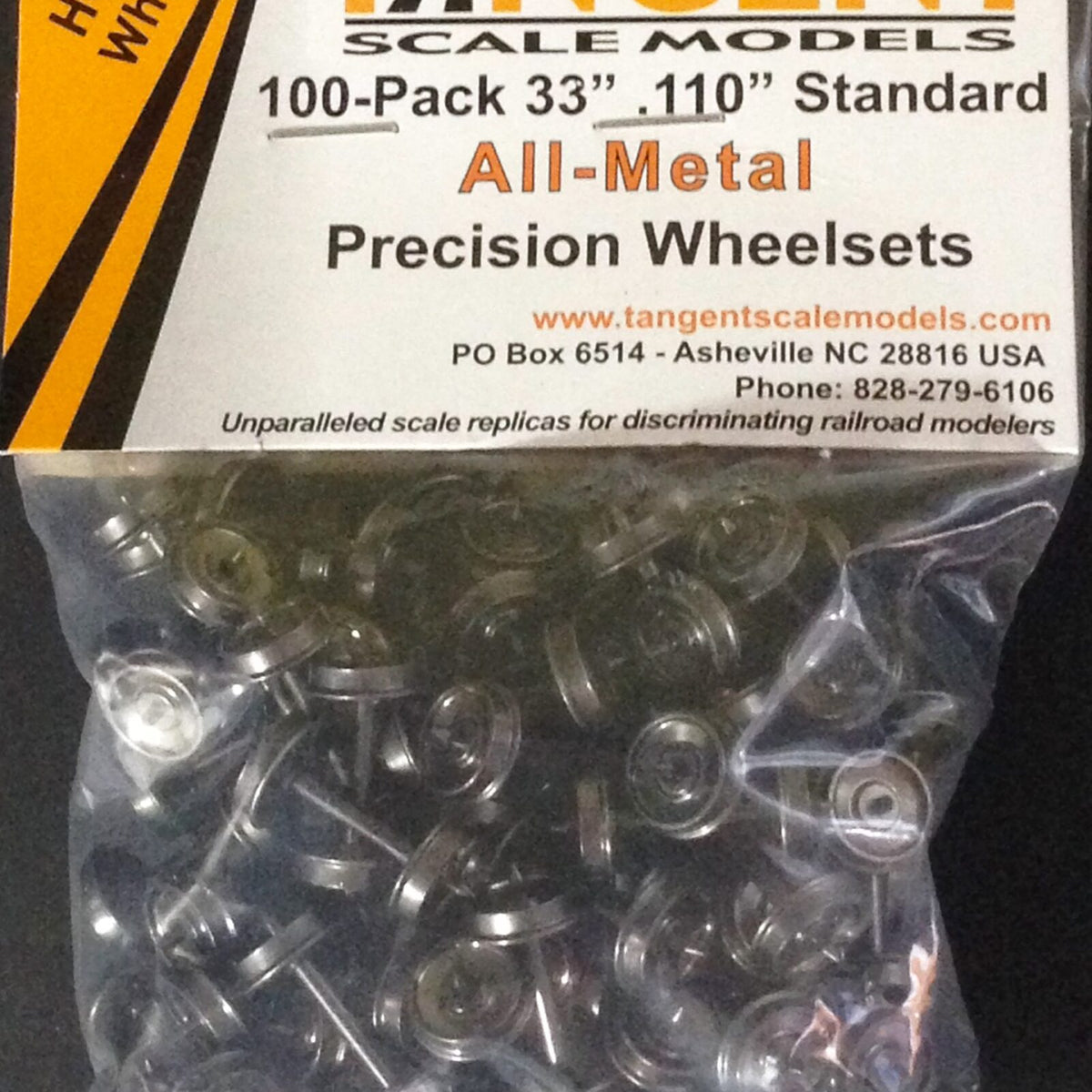 Tangent Scale Models HO 33" NORMAL TREAD RP25 ALL-METAL WHEELSETS - 10 ...
